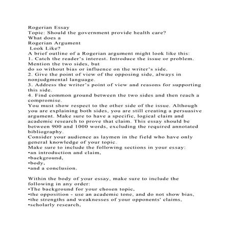 Rogerian Essay Topic Should the government provide health care.docx