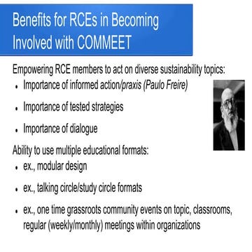 Benefits for RCEs in Becoming Involved with COMMEET | PPTX