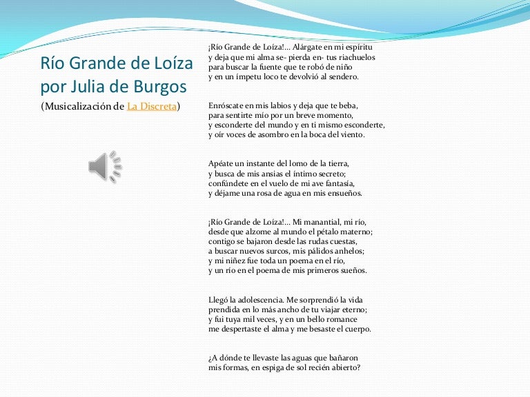 Río grande de loíza por Julia de Burgos