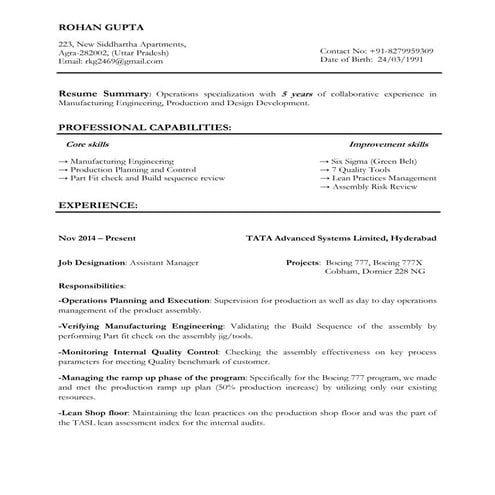 Rohan Gupta Resume | PDF