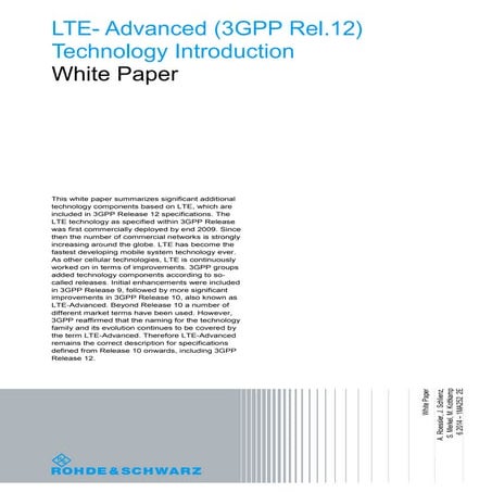 LTE- Advanced (3GPP Rel.12) - Technology Introduction | PDF | Computer Networking | Computing
