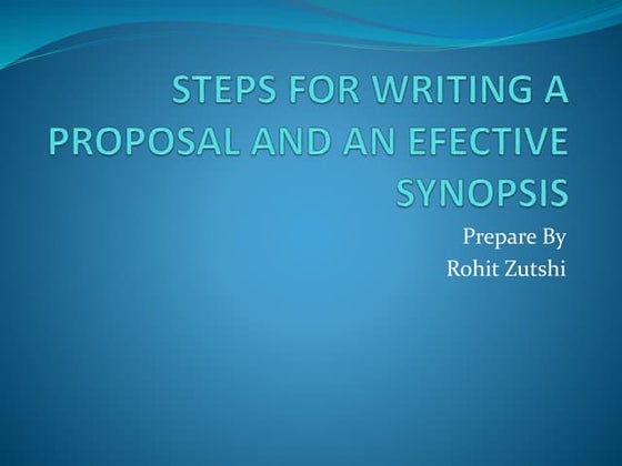 Writing a research proposal | PPT