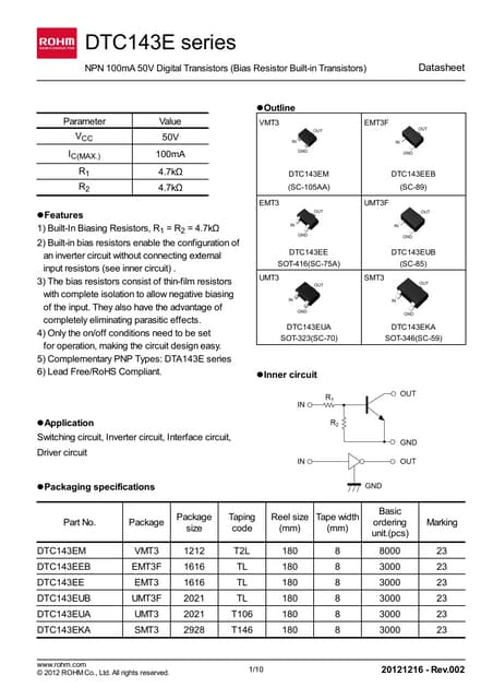 L14F1/L14F2 Transistor datasheet