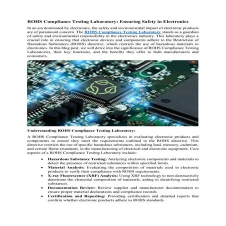 ROHS Compliance Testing Laboratory Ensuring Safety in Electronics.pdf