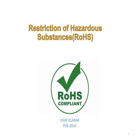 RoHS stands for Restriction of Hazardous Substances, which is also ...