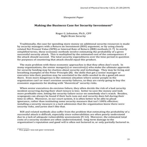 Making the Business Case for Security Investment | PDF