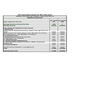 Return on Investment for a direct Sales Associate(dsa) | PDF