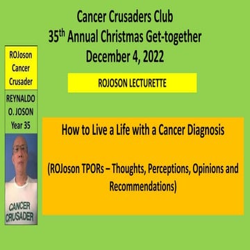 How to live a life with a cancer diagnosis | PPT