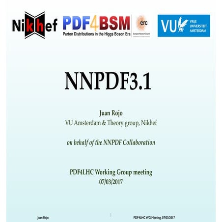 The NNPDF3.1 global PDF analysis | PPT