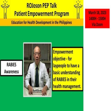 ROJoson PEP Talk: RABIES AWARENESS | PPTX | Infectious Diseases ...