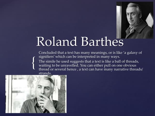 Roland barthes’s semiotic codes | PPTX