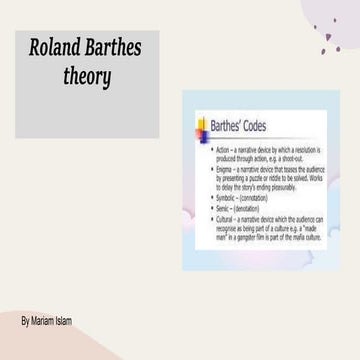 Roland Barthes theory | PPTX