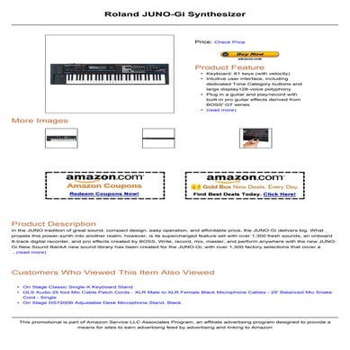 Roland juno gi synthesizer | PDF