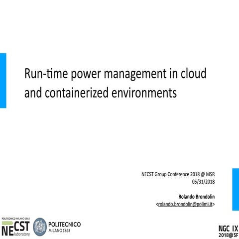 Run Time Power Management In Cloud And Containerized Environments Ppt