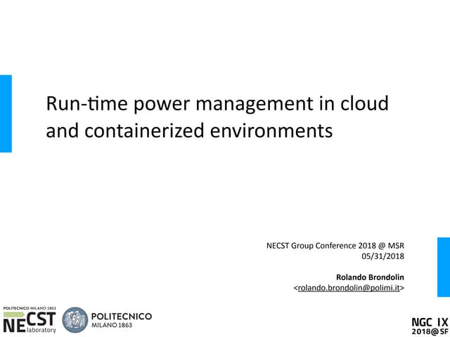Run Time Power Management In Cloud And Containerized Environments Ppt