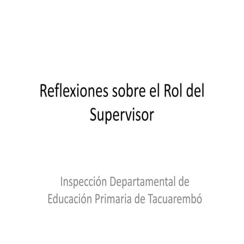 Rol del supervisor | PPT