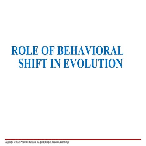 Role Of Behavior In Evolution 1 | PPT