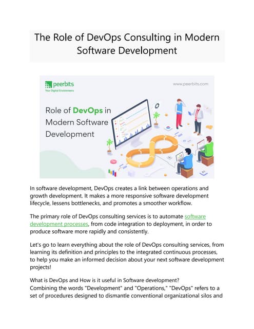 The Role Of Devops Consulting In Modern Software Development Pdf