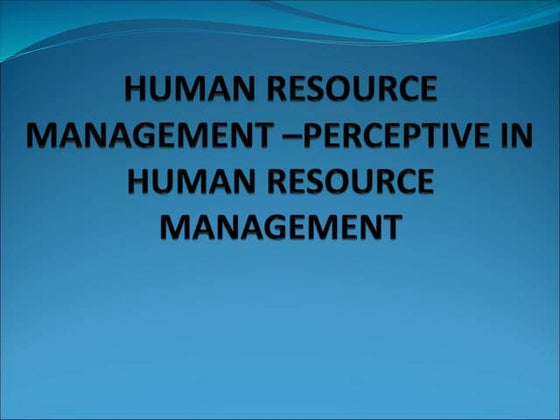 Human resource management ppt | PPTX