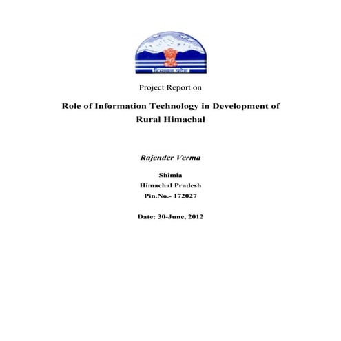 Role of Information Technology in Development of Rural Himachal | PDF