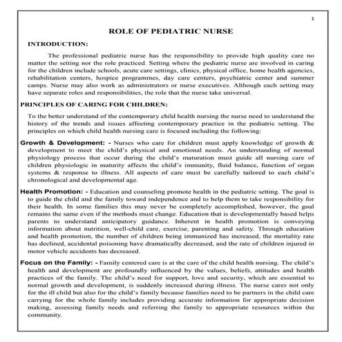 Role-of-Pediatric-Nurse.pdf for nurses ppt | PDF