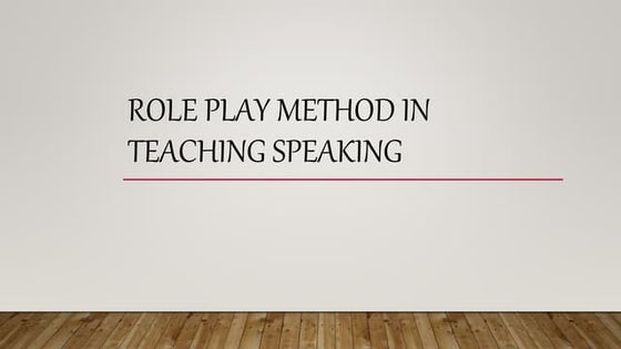 Role play presentation | PPT