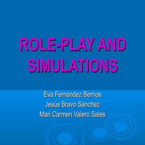 Role play and simulations eva.. | PPT
