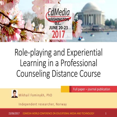 Role playing and experiential learning in a professional counseling ...
