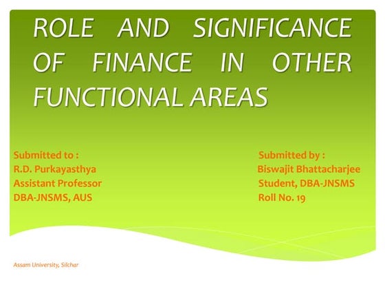 Finance function | PPT