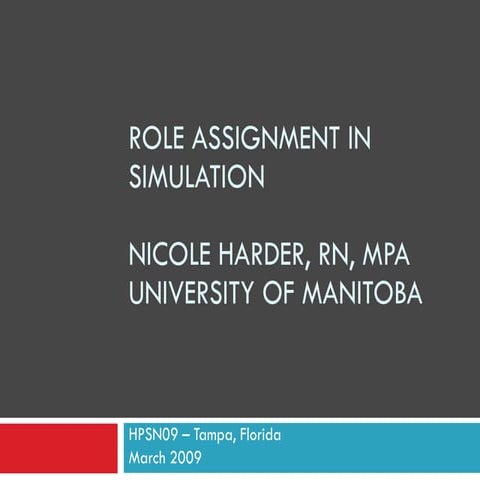 Role Assignment In Simulation | PPT