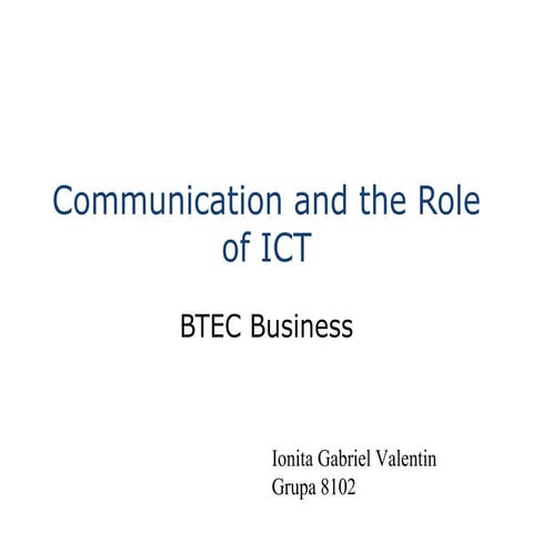 Communication and the Role of ICT | PPT