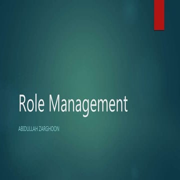 Role management | PPTX