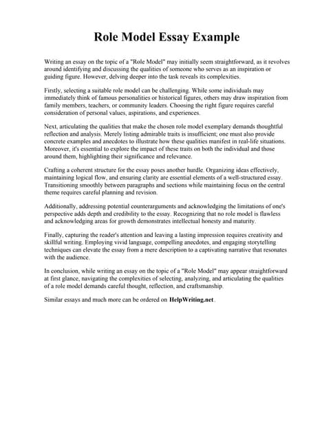 Essay Role Model. Thomas Edison State University | PDF