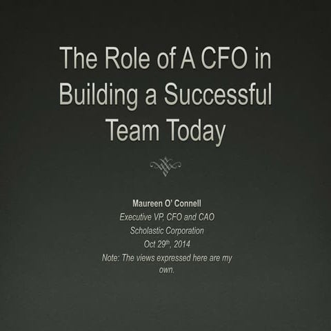 Role Of A CFO In Building A Successful Team | PPTX