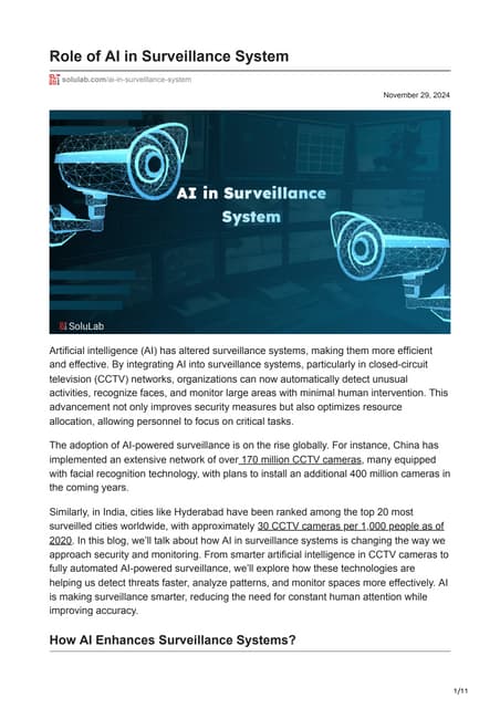 Traffic and Smartcity monitoring system with AI | PPT