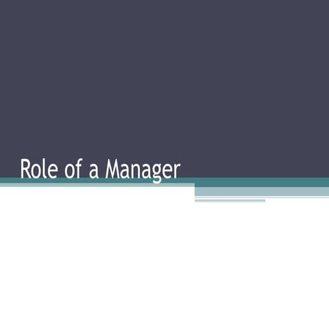 Role Of A Manager | PPT