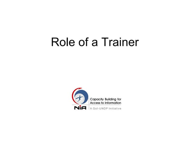 Trainee and trainer's role | PPTX