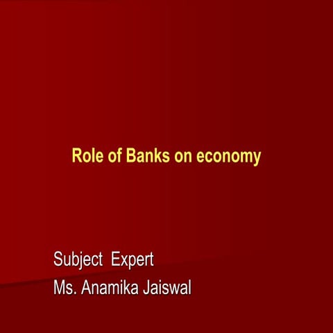 Role of banks | PPT