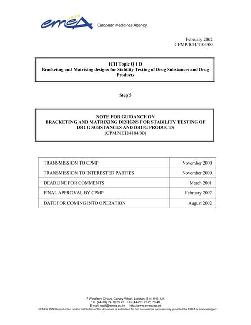 Bracketing and Matrixing Methods for Stability analysis | PPTX ...