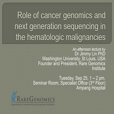 Role of cancer genomics and next generation sequencing.pptx 2 | PPT