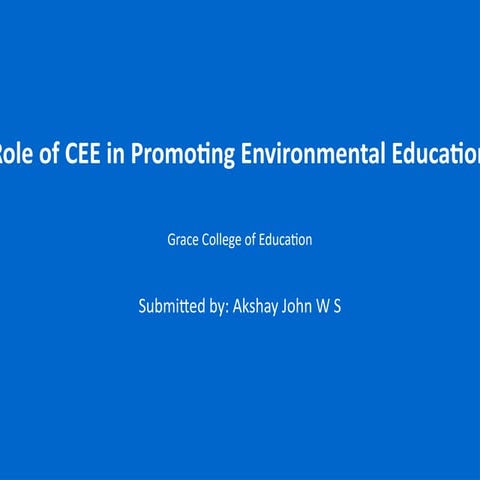Role of UNEP - Environmental education | PPTX