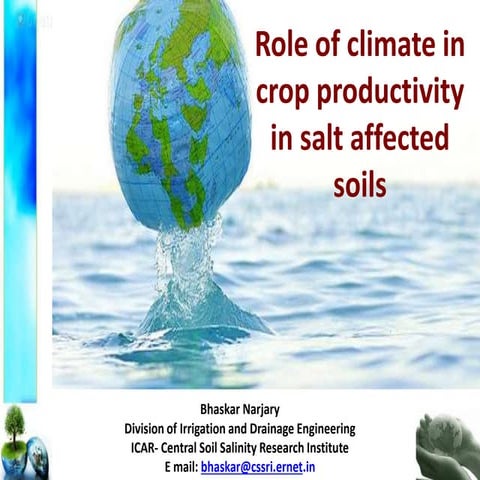 Role of climate in crop productivity in salt affected soils-Bhaskar.pptx