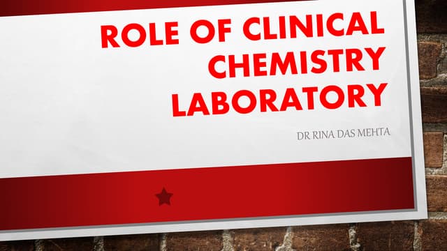 Introduction to clinical chemistry | PPTX