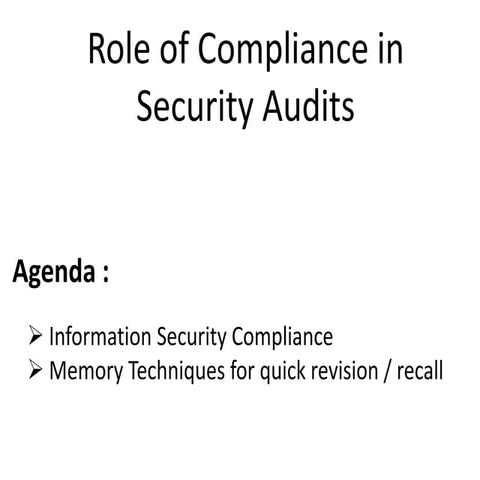 Role of compliance in security audits | PPTX | Business Accounting ...