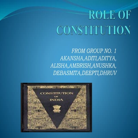 Role of constitution | PPTX