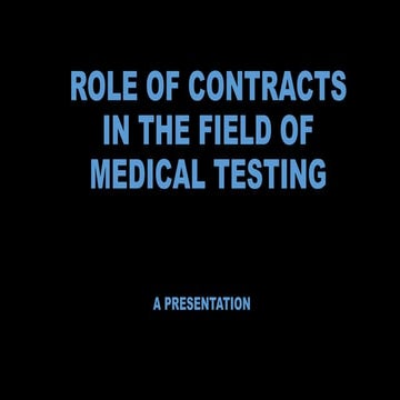 ROLE OF CONTRACTS IN THE FIELD OF MEDICAL | PPTX