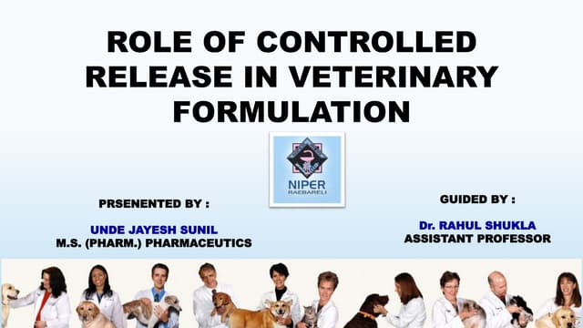 VETERINARY DRUG DELIVERY SYSTEMS, introduction and complete information ...