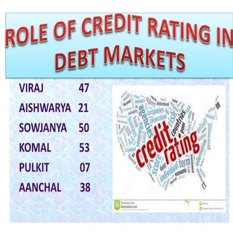 ROLE OF CREDIT RATING IN DEBT MARKETS. | PPTX