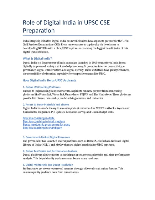 UPSC CSE prelims syllabus in tabular form | PPT