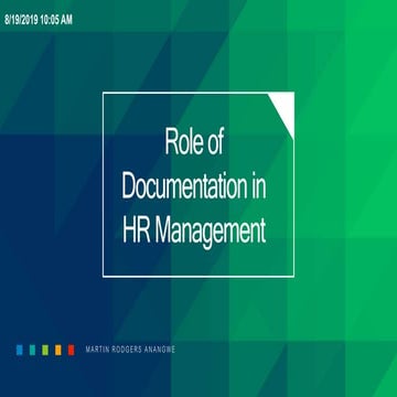 Documentation in Human Resource Management | PPTX